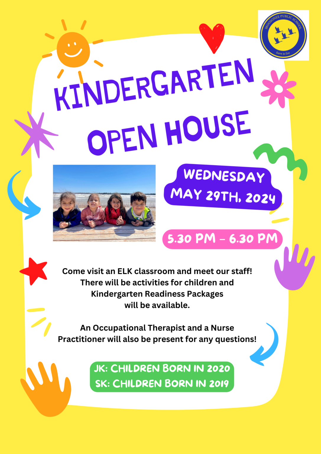 Kindergarten Open House – Wednesday May 29th, 2024 | Moosonee Public School